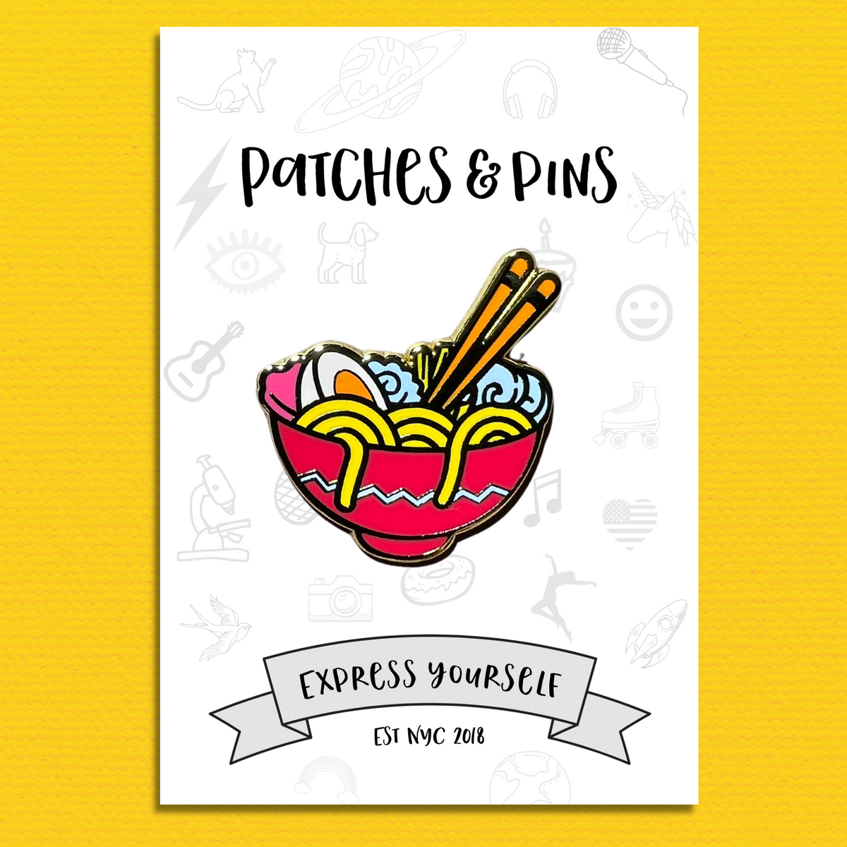 Noodle Enamel Pin — Patches and Pins Fun Products