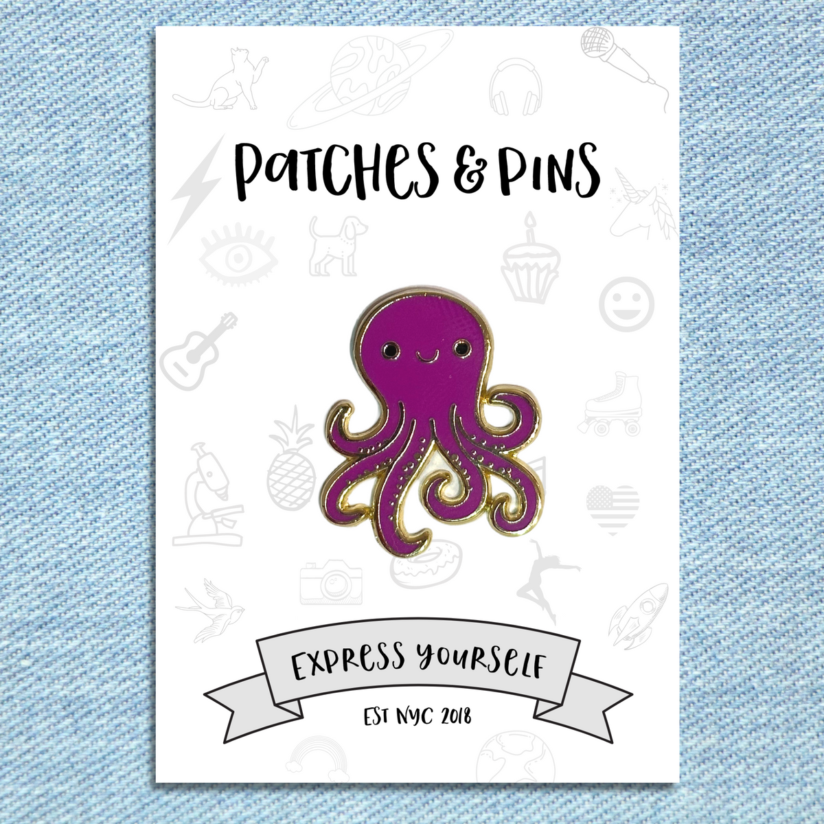 Octopus Enamel Pin — Patches and Pins Fun Products