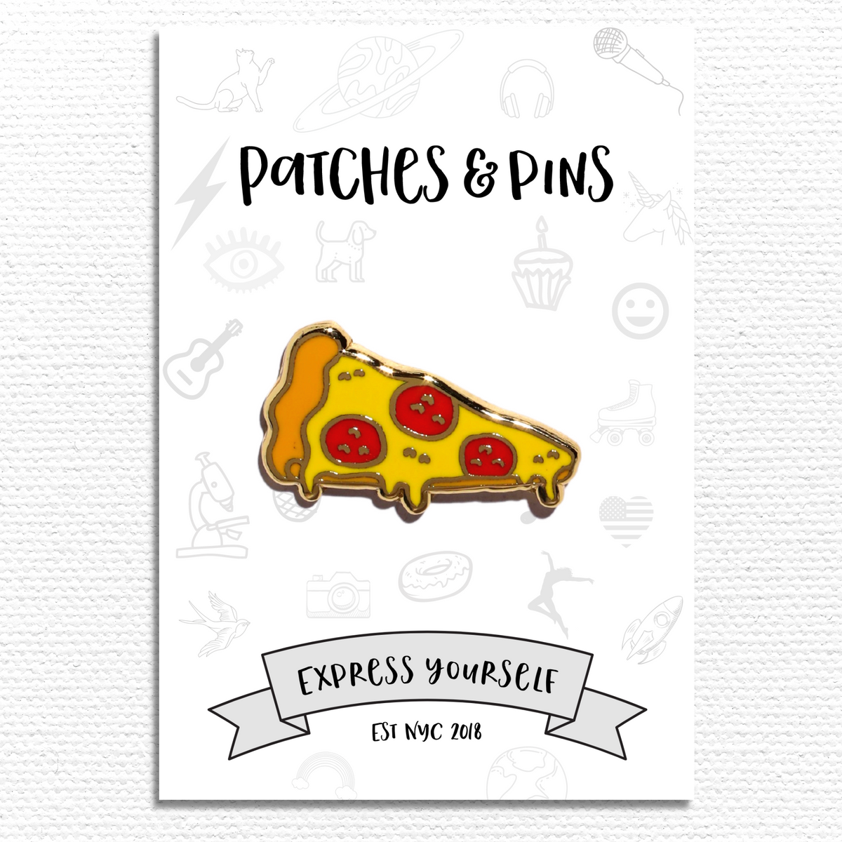 Pizza Enamel Pin — Patches and Pins Fun Products