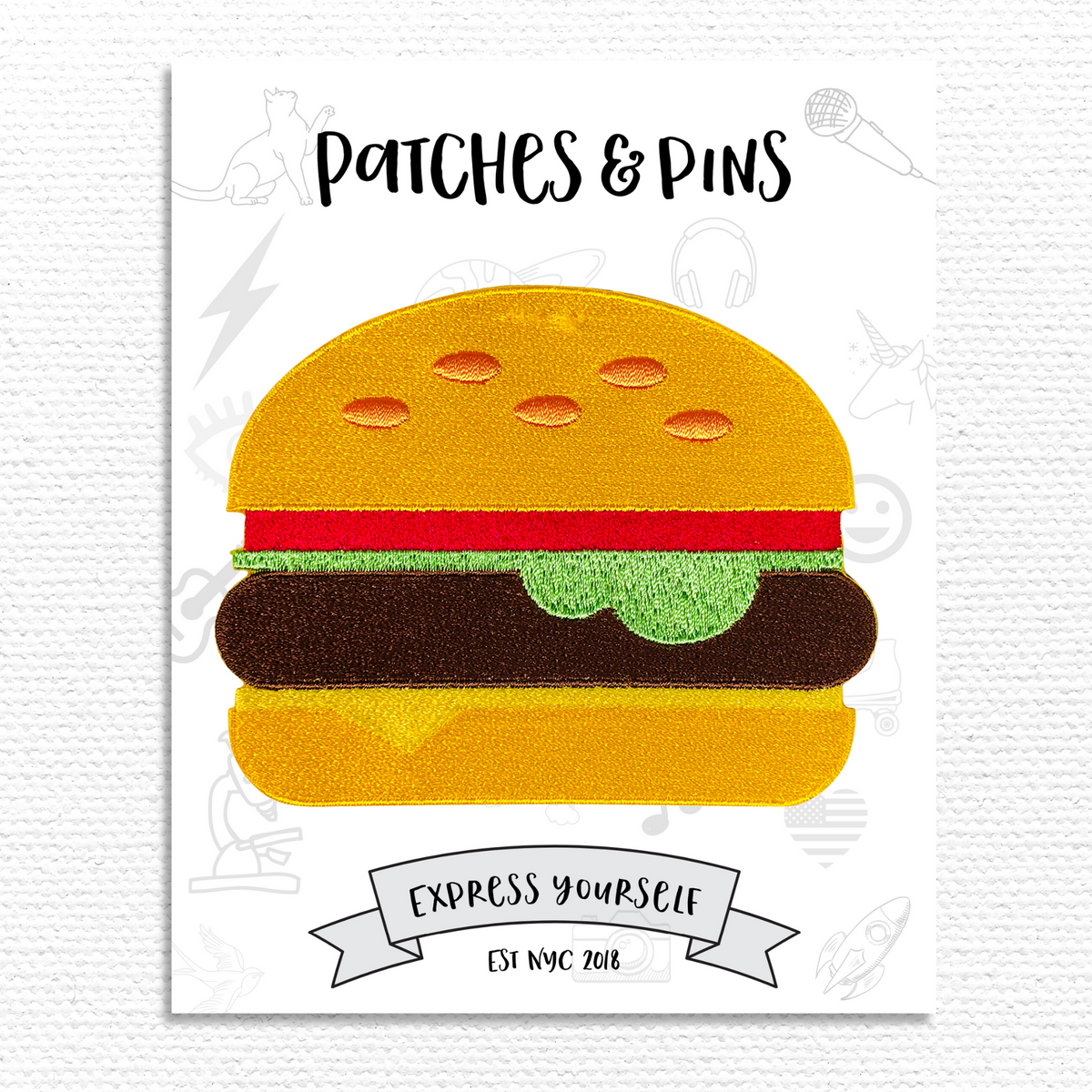 Hamburger Patch — Patches and Pins Fun Products