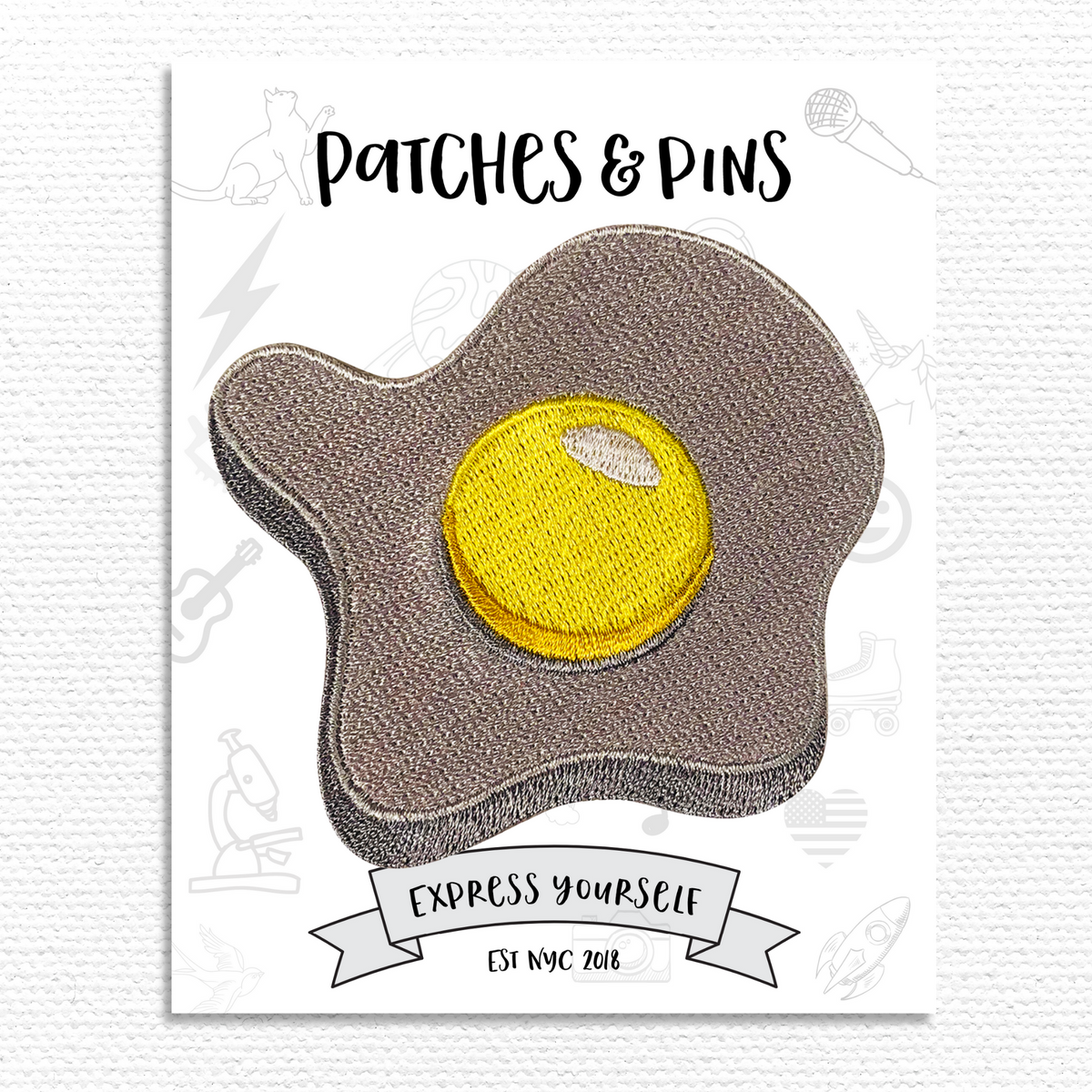 Fried Egg Patch — Patches and Pins Fun Products