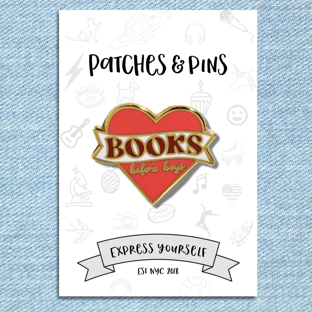 Books Enamel Pin — Patches and Pins Fun Products