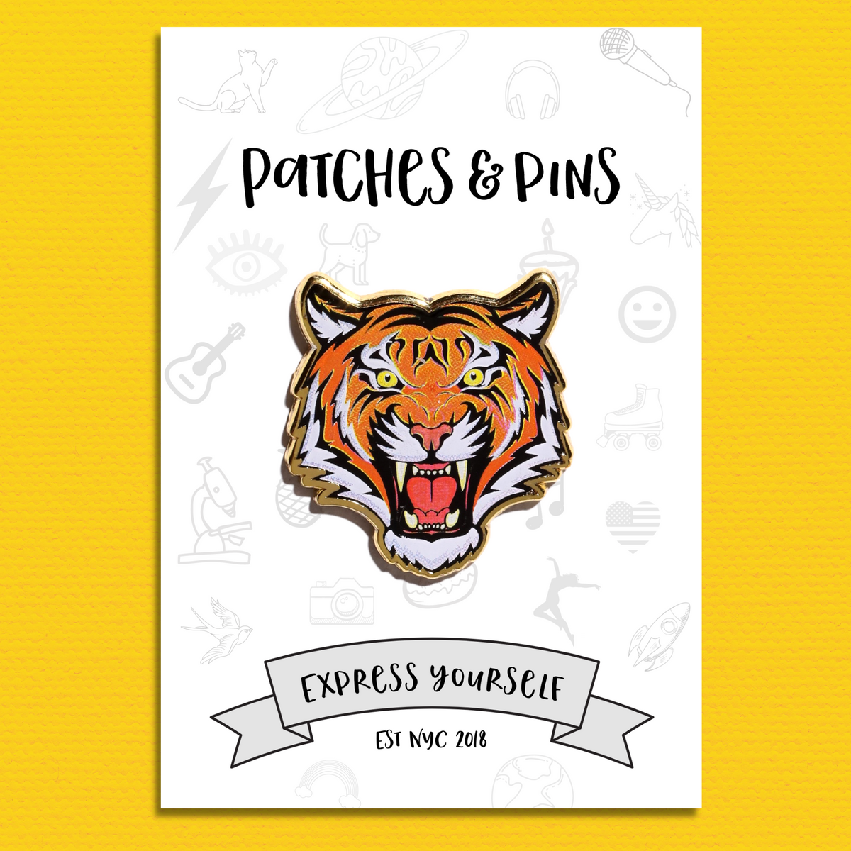 Tiger Enamel Pin — Patches and Pins Fun Products