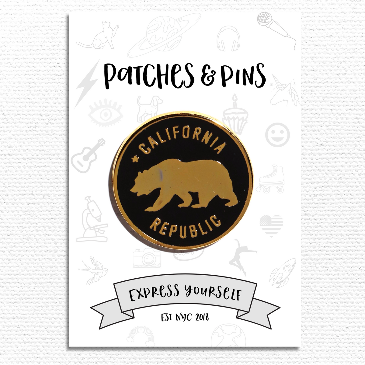 California Republic Enamel Pin — Patches and Pins Fun Products