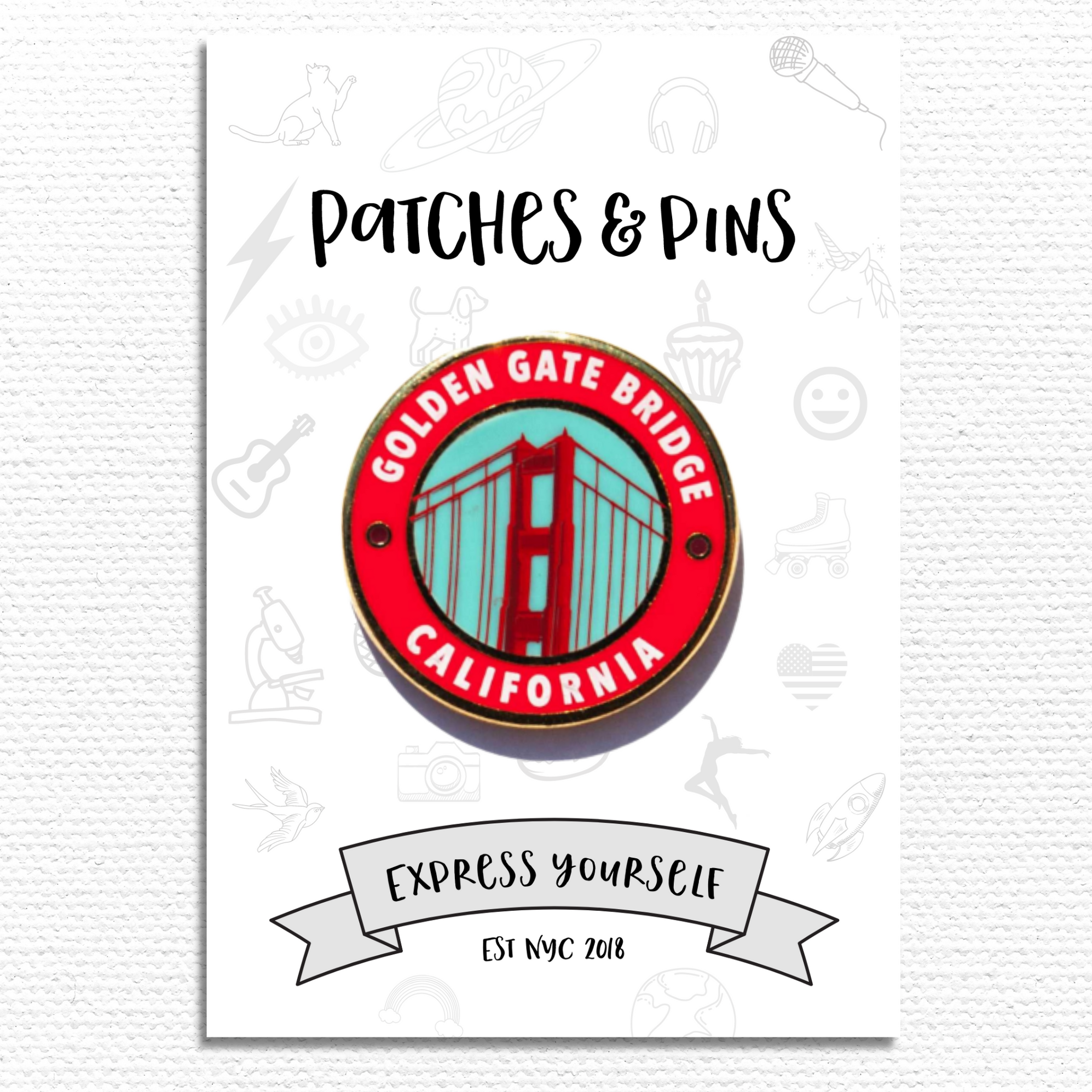 San Francisco Golden Gate Enamel Pin — Patches and Pins Fun Products
