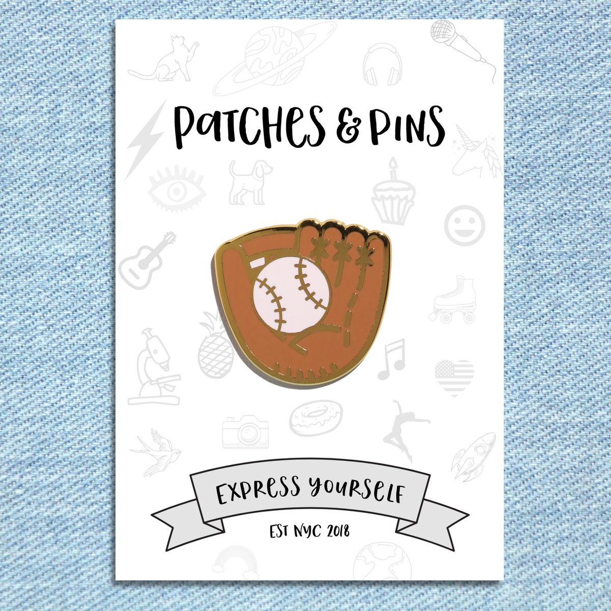 Baseball Glove Enamel Pin — Patches and Pins Fun Products
