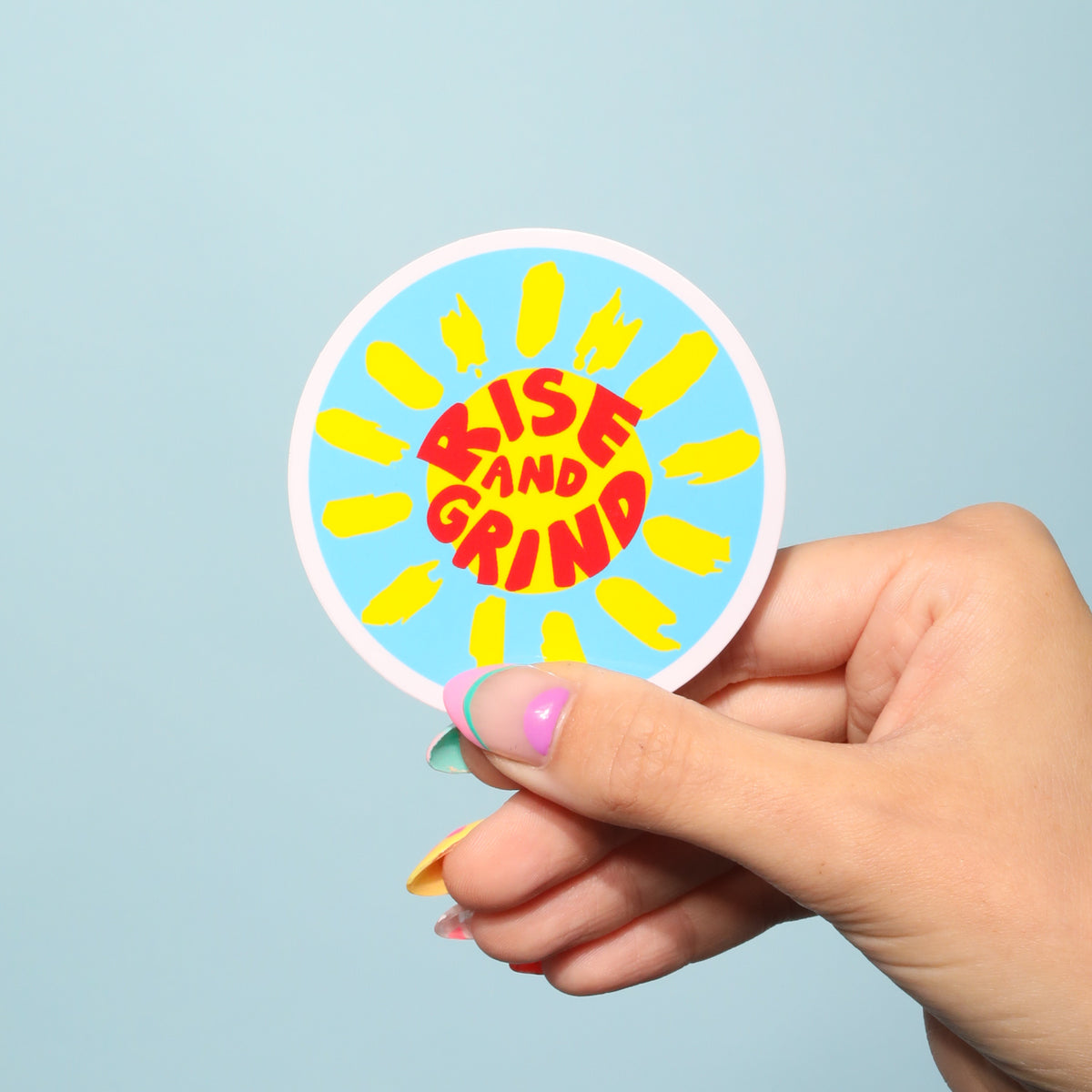 Rise And Grind Sticker — Patches and Pins Fun Products