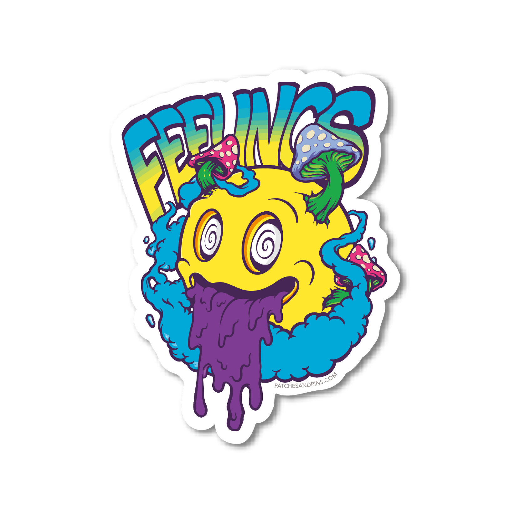 Smiley Mushrooms Feelings Sticker — Patches and Pins Fun Products