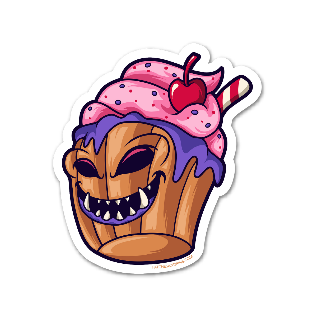 Wicked Food Cupcake Sticker — Patches and Pins Fun Products