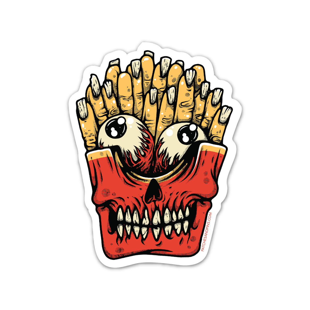 Wicked Food Fried Potatoes Sticker — Patches and Pins Fun Products