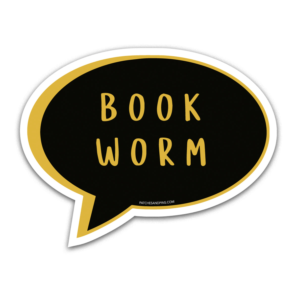 Book Worm Sticker — Patches and Pins Fun Products