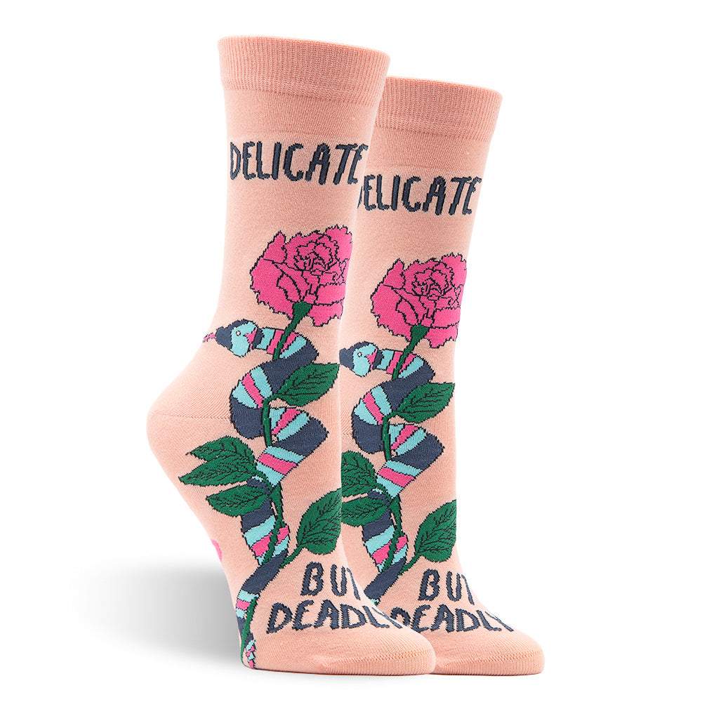Delicate But Deadly Women's Socks — Patches and Pins Fun Products