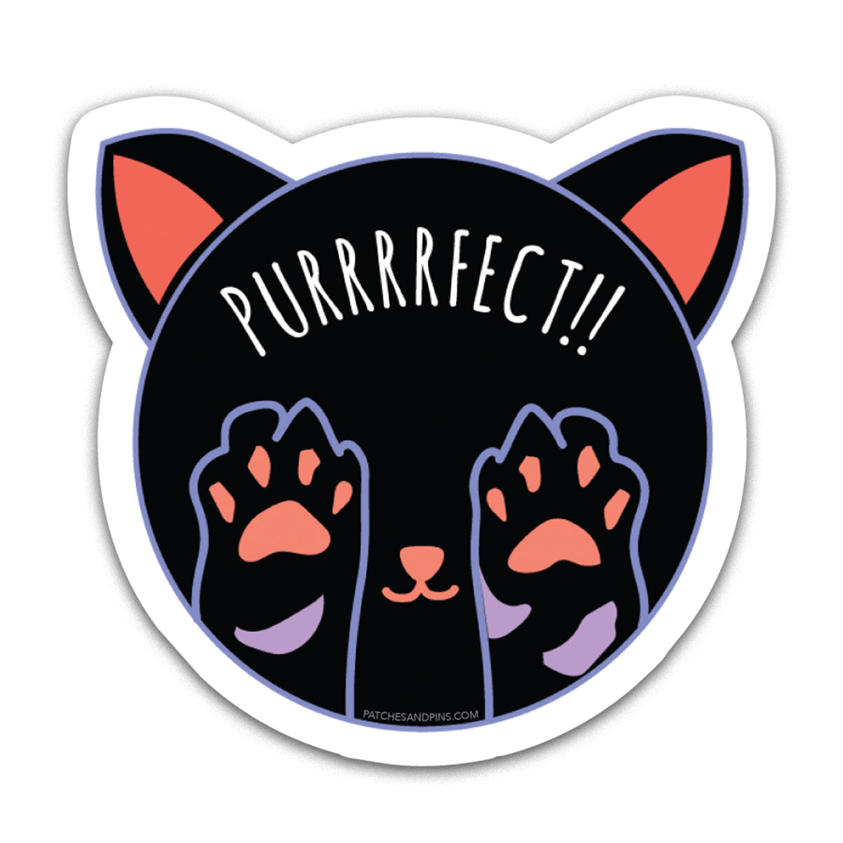 Purrrfect Sticker — Patches and Pins Fun Products